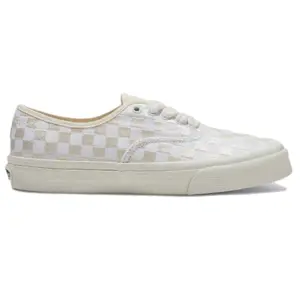 VANS Authentic Embroidered Checkerboard Lace-up Sneakers - White/yellow