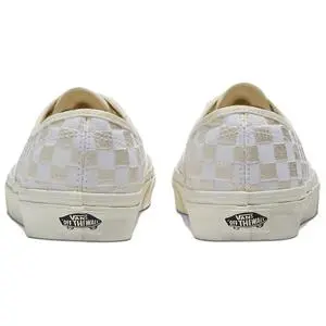 VANS Authentic Embroidered Checkerboard Lace-up Sneakers - White/yellow