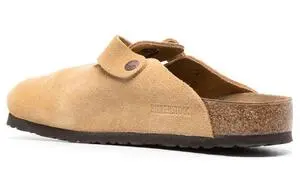 BIRKENSTOCK Boston Suede Leather Clogs - Beige