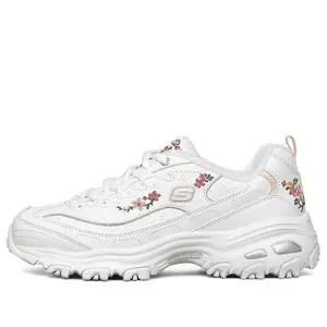 Sketchers D'lites 1.0 Floral Embellished Sneakers - White/pink