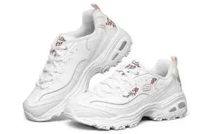 Sketchers D'lites 1.0 Floral Embellished Sneakers - White/pink