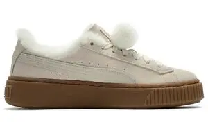 PUMA Suede Platform Fur Trimmed Sneakers
