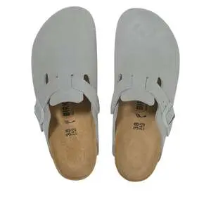 BIRKENSTOCK Boston Suede Clogs - Pure Sage
