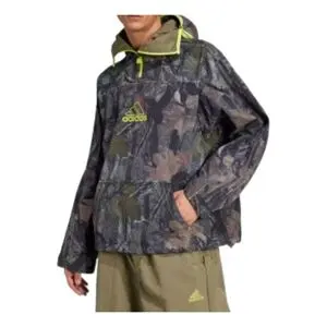Adidas Camouflage Print Hooded Half-zip Jacket