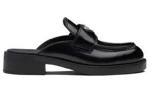 Prada Brushed Leather Mules
