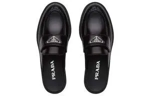 Prada Brushed Leather Mules
