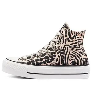CONVERSE Chuck Taylor All Star Platform High Top "jungle Art" Sneakers - Creamyellow/black