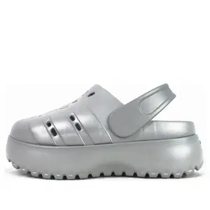 Adidas Adilette Clog Platform Sandals - Silver Metallic