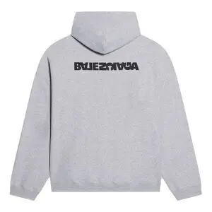 Balenciaga Turn Hoodie Wide Fit - Heather Grey/black