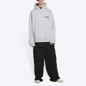 Balenciaga Turn Hoodie Wide Fit - Heather Grey/black