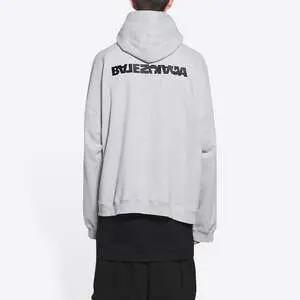 Balenciaga Turn Hoodie Wide Fit - Heather Grey/black