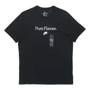 Nike Alphabet Printing Round Neck Short Sleeve - Black