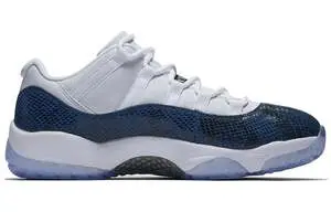 JORDAN Retro Low "navy Snakeskin" Sneakers - White/black/navy