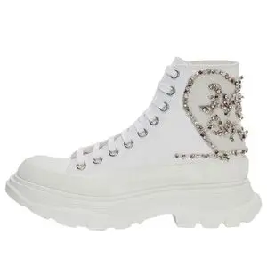 Alexander McQueen Embellished High Top Boots - White/gold
