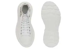 Alexander McQueen Embellished High Top Boots - White/gold