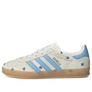 Adidas Gazelle Indoor Sneakers With Floral Embroidery - White/blue