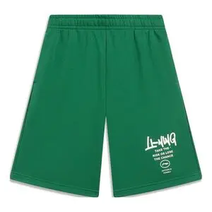 LI-NING Graphic Straight Shorts - Green/white