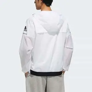 Adidas Woven Sports Hooded Jacket With Logo Printing