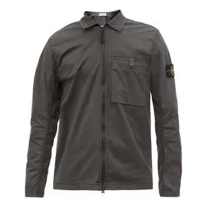 Stone Island Supima Cotton Zip-up Shirt Jacket - Charcoal