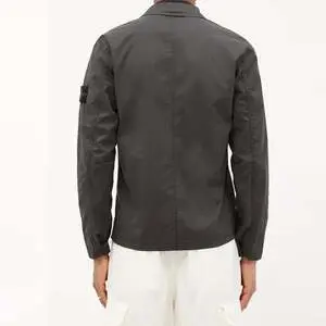 Stone Island Supima Cotton Zip-up Shirt Jacket - Charcoal