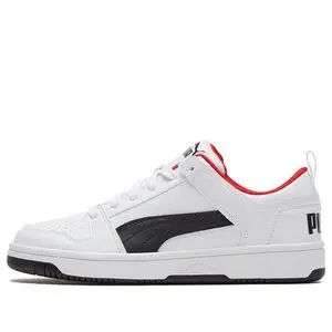 PUMA Rebound Layup Low Top Sneakers - White/black/red
