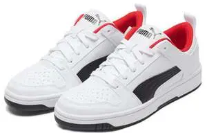 PUMA Rebound Layup Low Top Sneakers - White/black/red