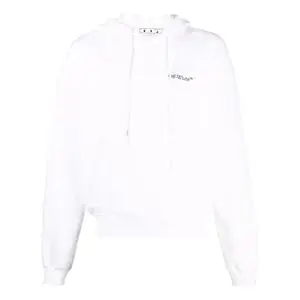 Off-White Printed Hooded Long Sleeve Sweatshirt - White/black