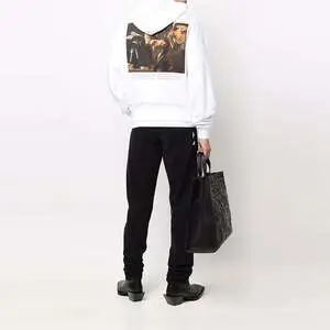 Off-White Printed Hooded Long Sleeve Sweatshirt