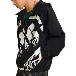 LI-NING Badfive Graphic Print Hooded Jacket - Black/white