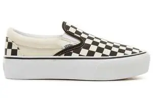 VANS Classic Slip-on Platform Checkerboard Sneakers - Black