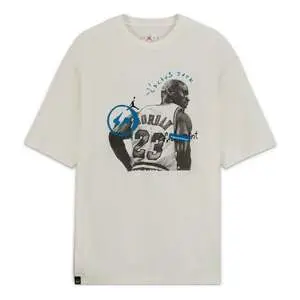 JORDAN X Travis Scott X Fragment Design T-shirt Asia Sizing Blue - White