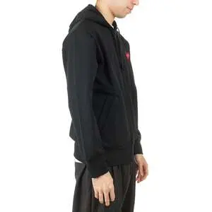 Play Comme Des Garcon Heart Logo Zip-up Hoodie - Black