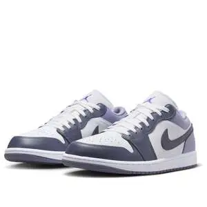 JORDAN Air 1 Low Sneakers - White/purple