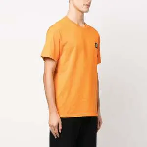 Stone Island Garment Dyed Logo T-shirt - Orange