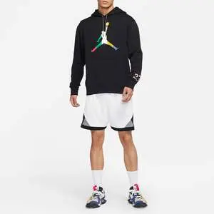 JORDAN Black Multi-color Large Logo Hoodie
