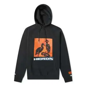 Heron Preston Heron Pop Over Hoodie - Black/orange