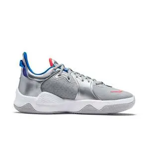 Nike Pg 5 Ep Basketball Sneakers - Silver/white/red
