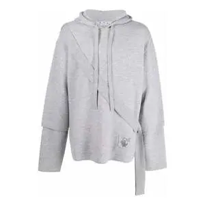 Off-White Long Sleeve Hooded Sweatshirt - Multi-color