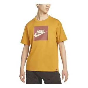 Nike Logo Printing Round Neck Pullover Short Sleeve Yellow T-shirt - Default Colorway