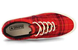 CONVERSE Skid Grip Low Twisted Plaid Sneakers - Red
