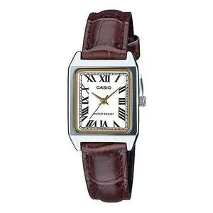 Casio Analog Quartz Watch With Leather Band - Brown