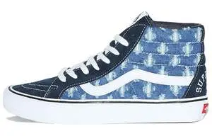VANS Supreme X Sk8-hi Hole Punch Denim Sneakers