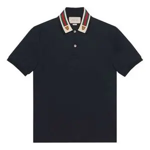Gucci Stripe Short Sleeve Polo Navy Blue - Dark Blue