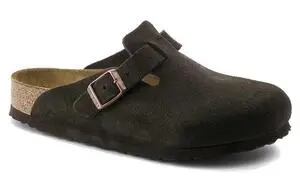 BIRKENSTOCK Boston Soft Footbed Suede Clogs - Mocha