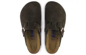 BIRKENSTOCK Boston Soft Footbed Suede Clogs - Mocha