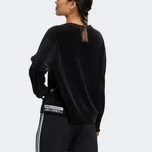 Adidas Velour Crewneck Sweatshirt With Logo