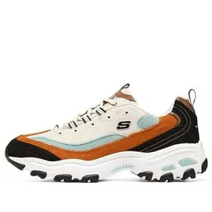 Sketchers D'lites 1.0 Lace-up Sneakers - White/black/orange