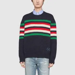 Gucci Striped Alpaca Wool Crewneck Knit
