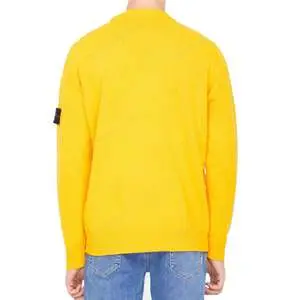 Stone Island Logo Patch Crewneck Jumper - Yellow