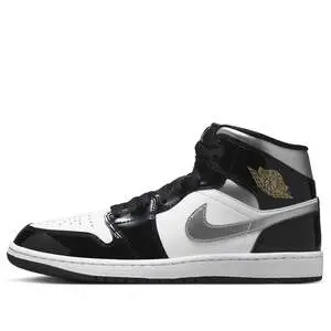 JORDAN Air Jordan 1 Mid Sneakers Black/white/metallic Gold